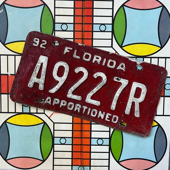 Accents | Vintage 1992 Florida Apportioned License Plate Original Tag ...